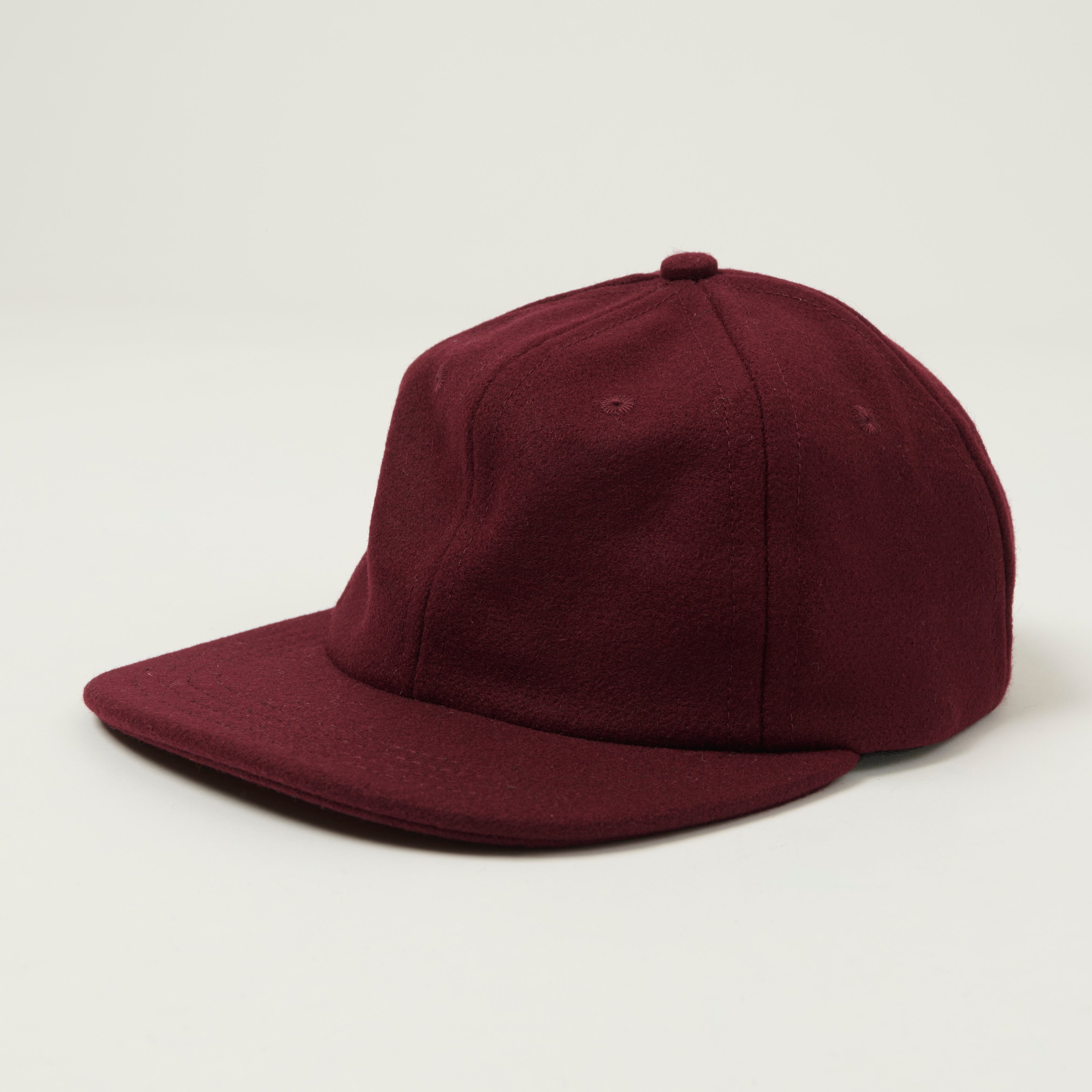 Dehen 1920 Melton Wool Baseball Hat - Burgundy – SON OF A STAG