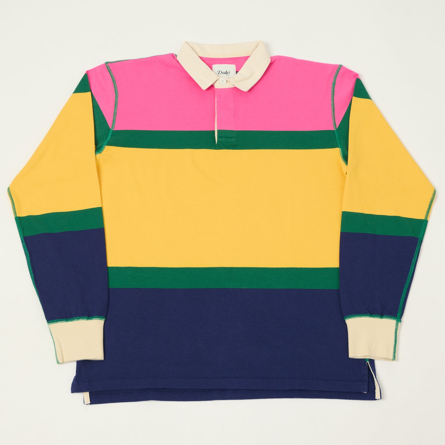 Drake's Classic Rugby Shirt - Pink/Yellow/Navy – SON OF A STAG