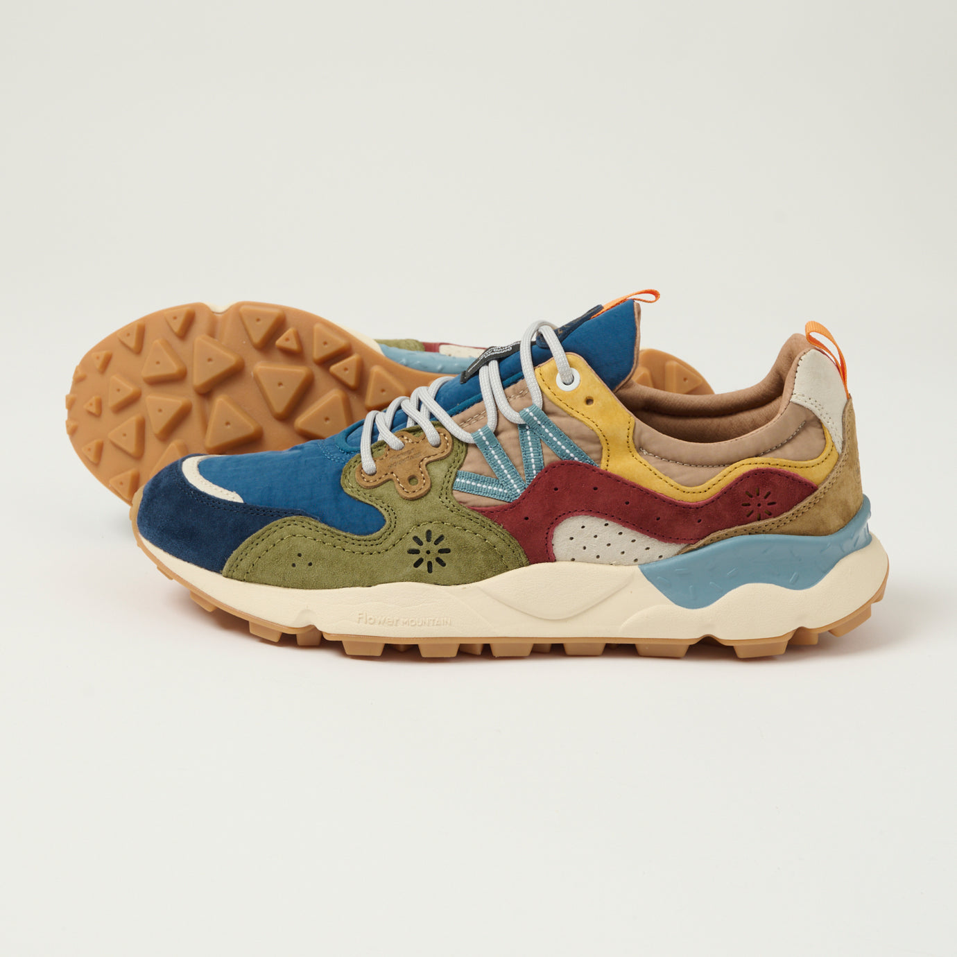 Flower Mountain Yamano 3 Man Suede/Nylon Sneaker - Off White/Beige ...