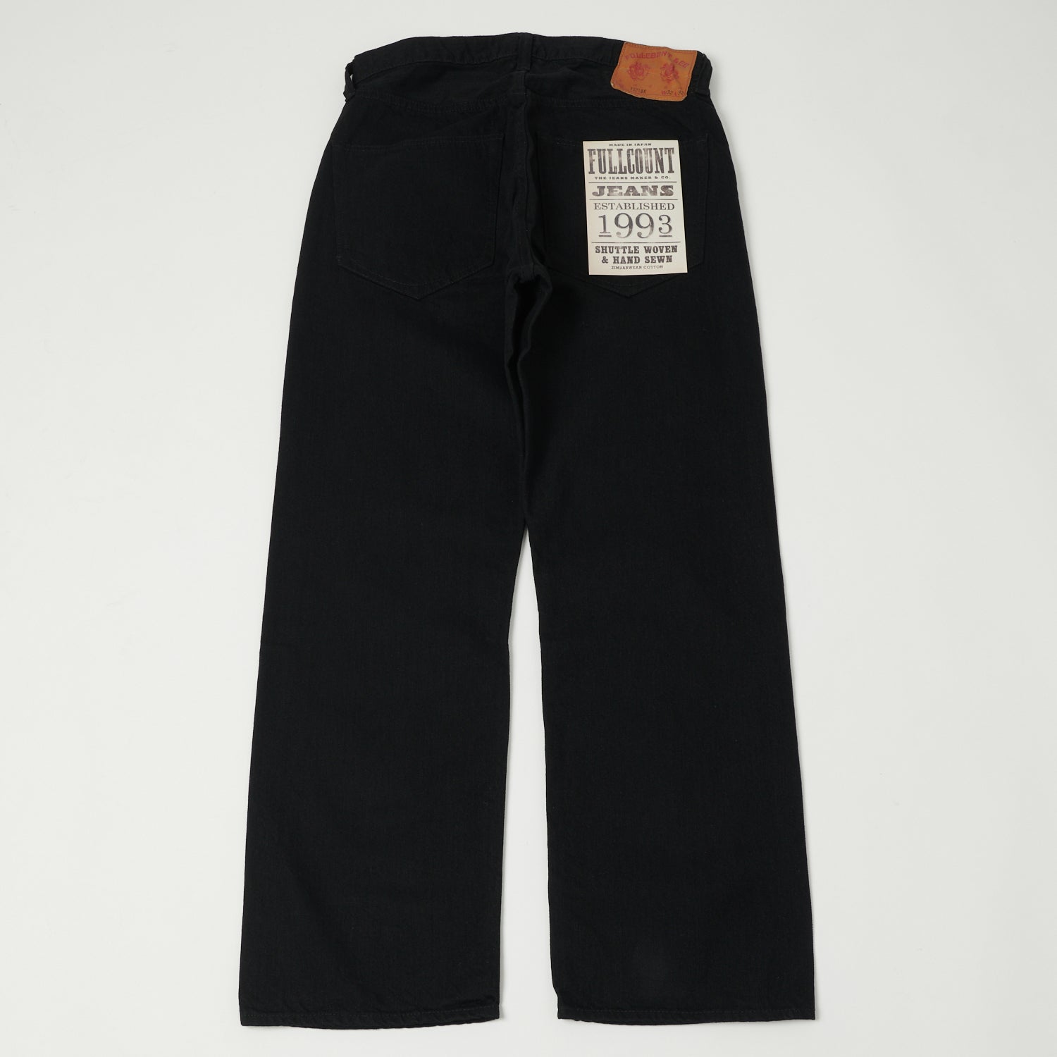 Full Count 1121BK 'Duke' 12oz Black X Black Denim Extra Wide Straight ...