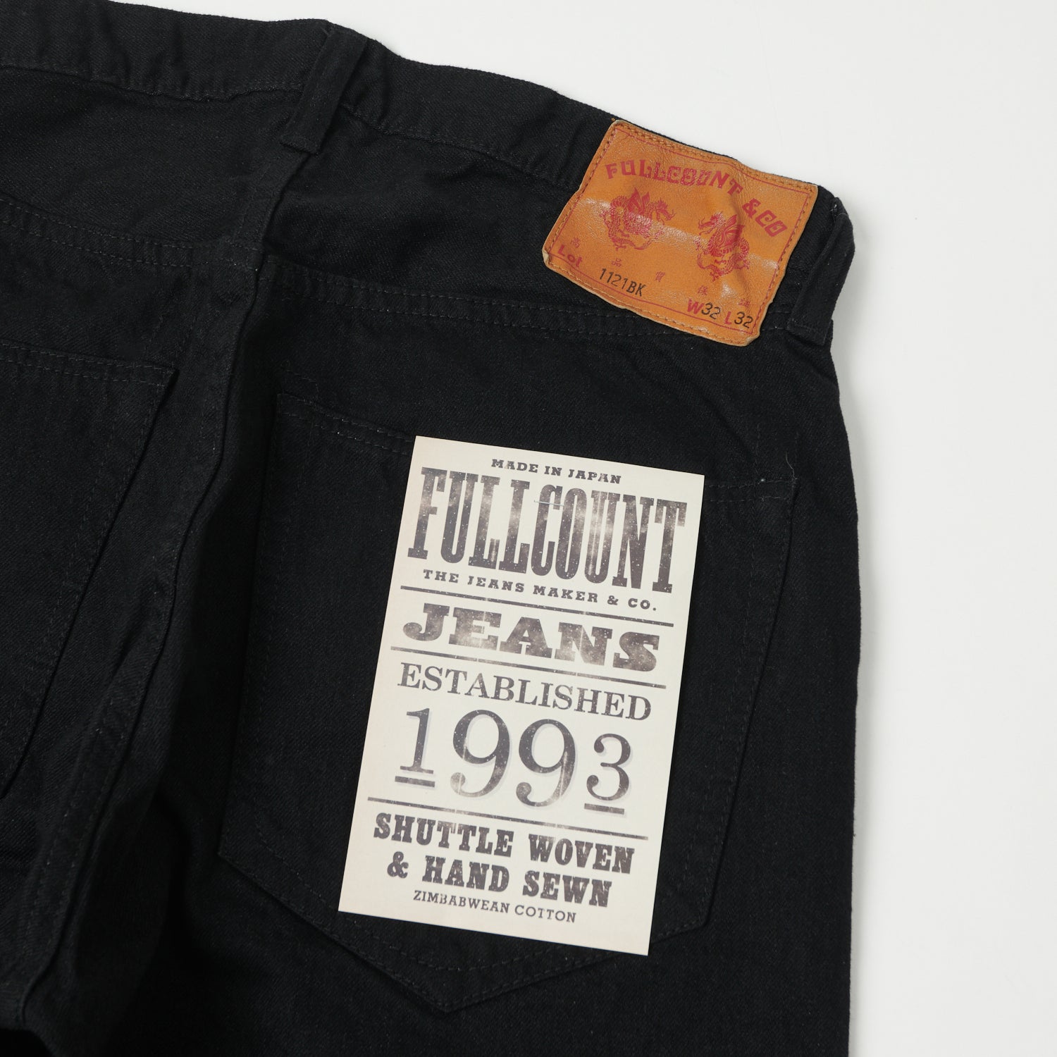 Full Count 1121BK 'Duke' 12oz Black X Black Denim Extra Wide Straight ...
