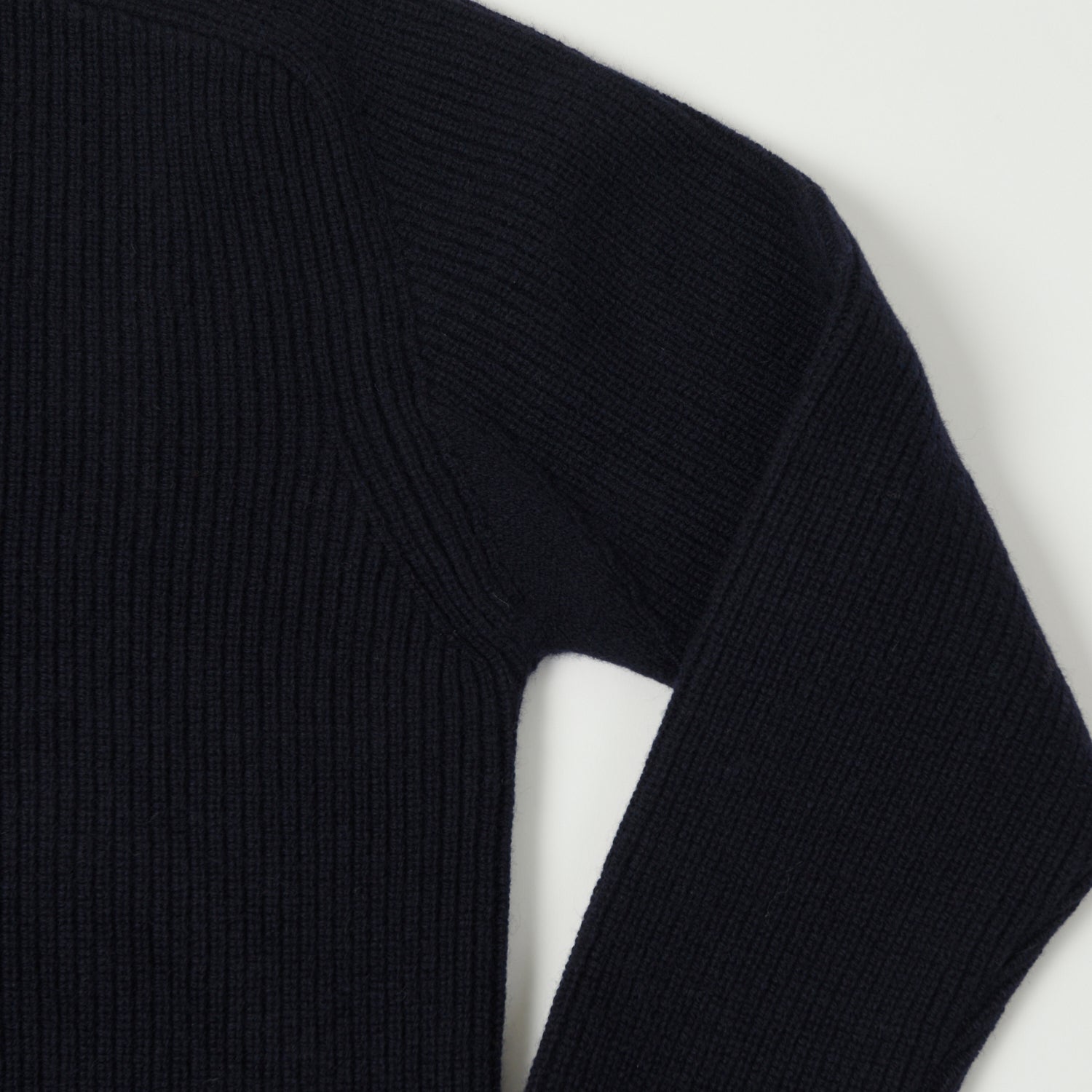 Merz b. Schwanen LOCC02 Ribbed Knit Crew Neck Pullover - Dark Navy ...