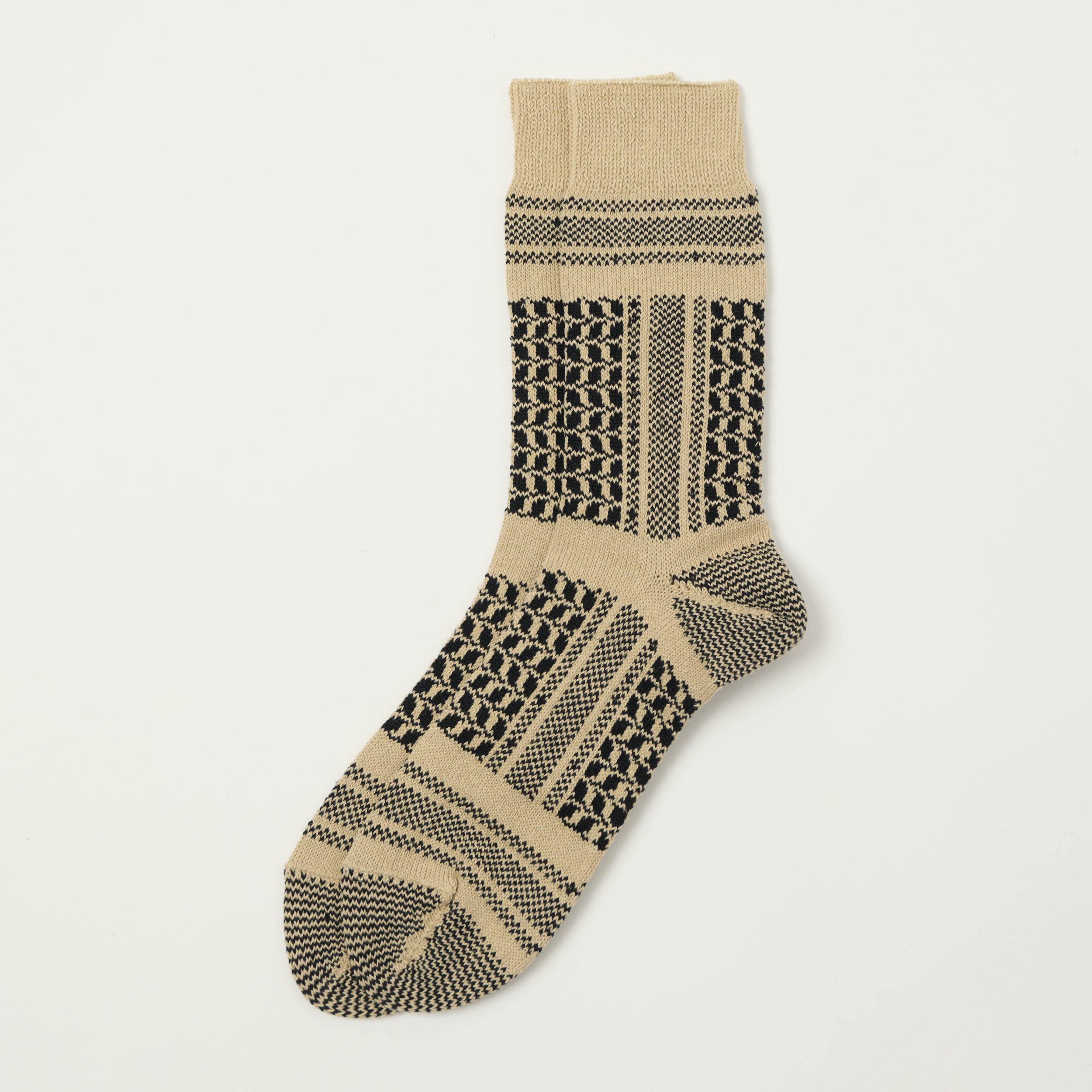 RoToTo Desert Scarf Pattern Socks - Beige/Black – SON OF A STAG