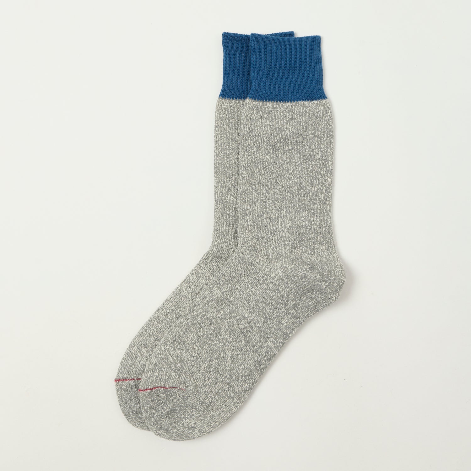 RoToTo Silk & Cotton Double Face Crew Sock - Blue/Grey | SON OF A STAG