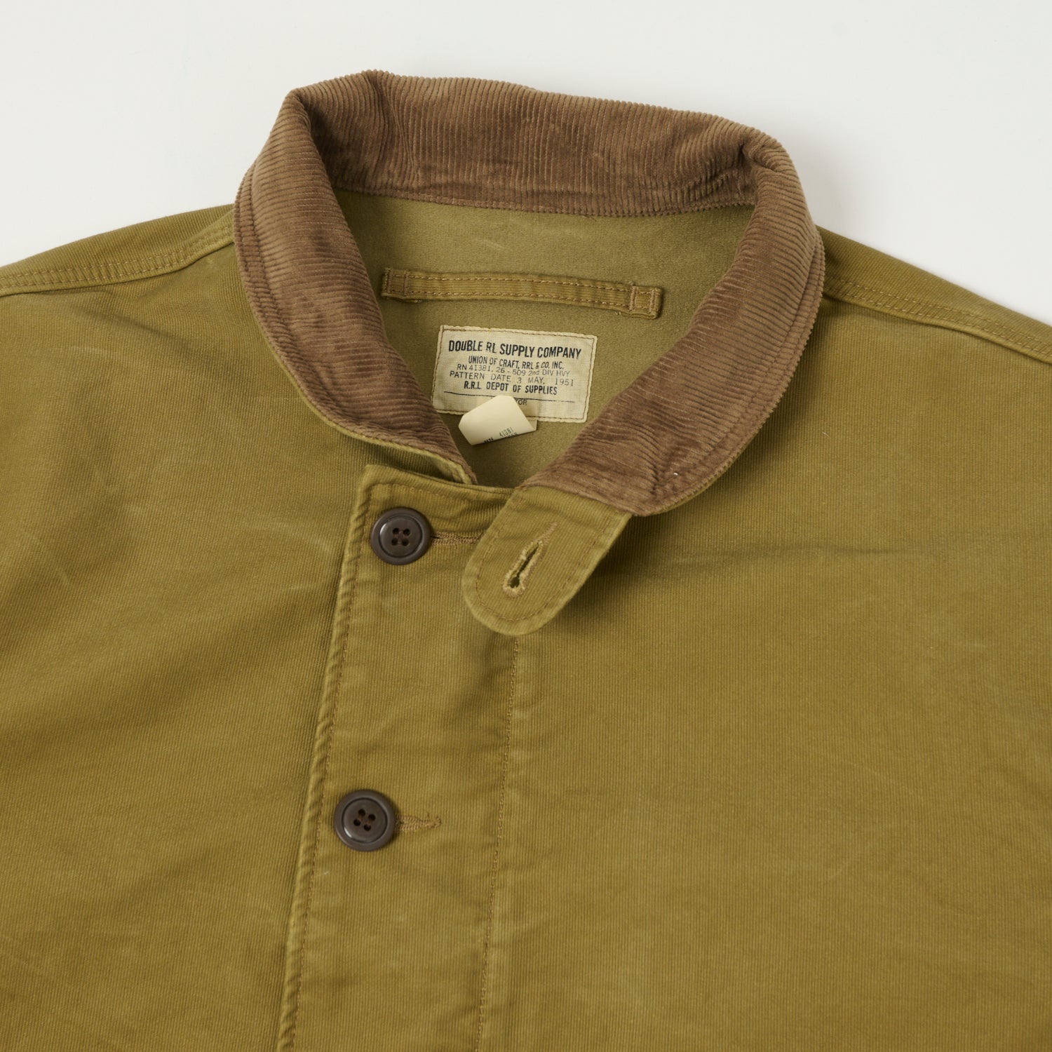 RRL Corduroy-Collar Deck Jacket - Khaki | SON OF A STAG