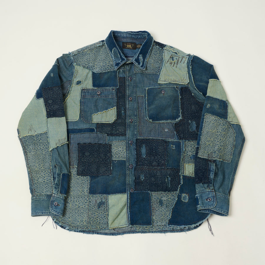 RRL Patchwork Camp Collar Shirt - Indigo – SON OF A STAG