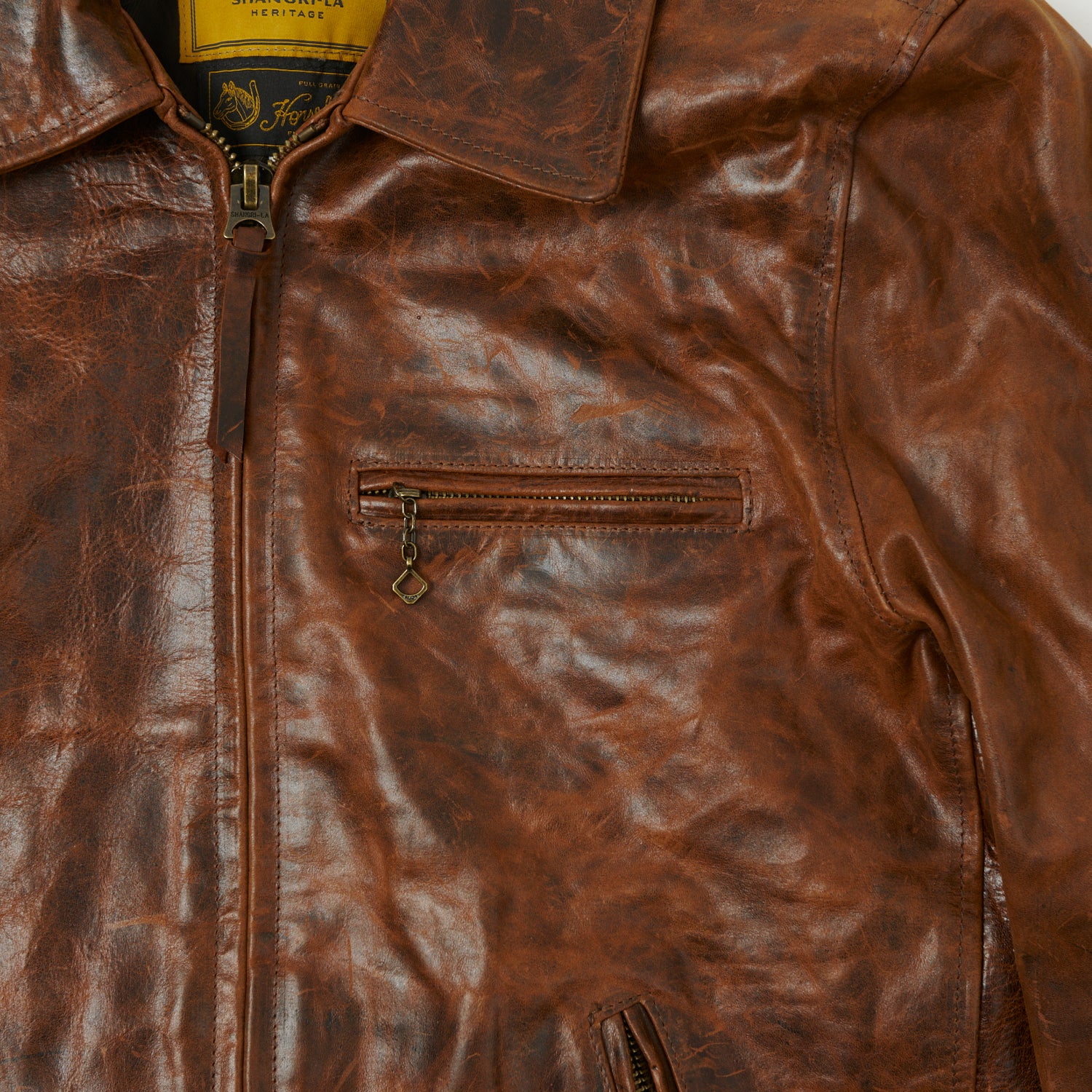 Shangri-La Heritage 'Varenne' Horsehide Leather Jacket - Whiskey | SON ...