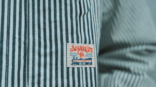 Sugar Cane Short Sleeve Hickory Stripe Work Shirt - Red – SON OF A STAG