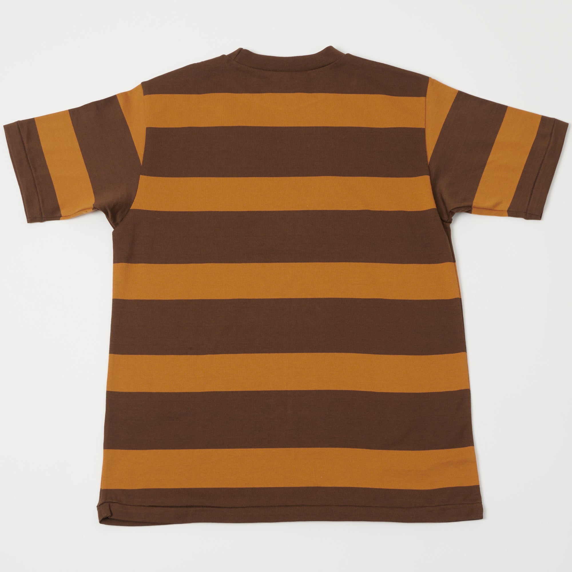 Warehouse & Co 4089 Border Stripe T-Shirt - Brown/Orange | SON OF A STAG